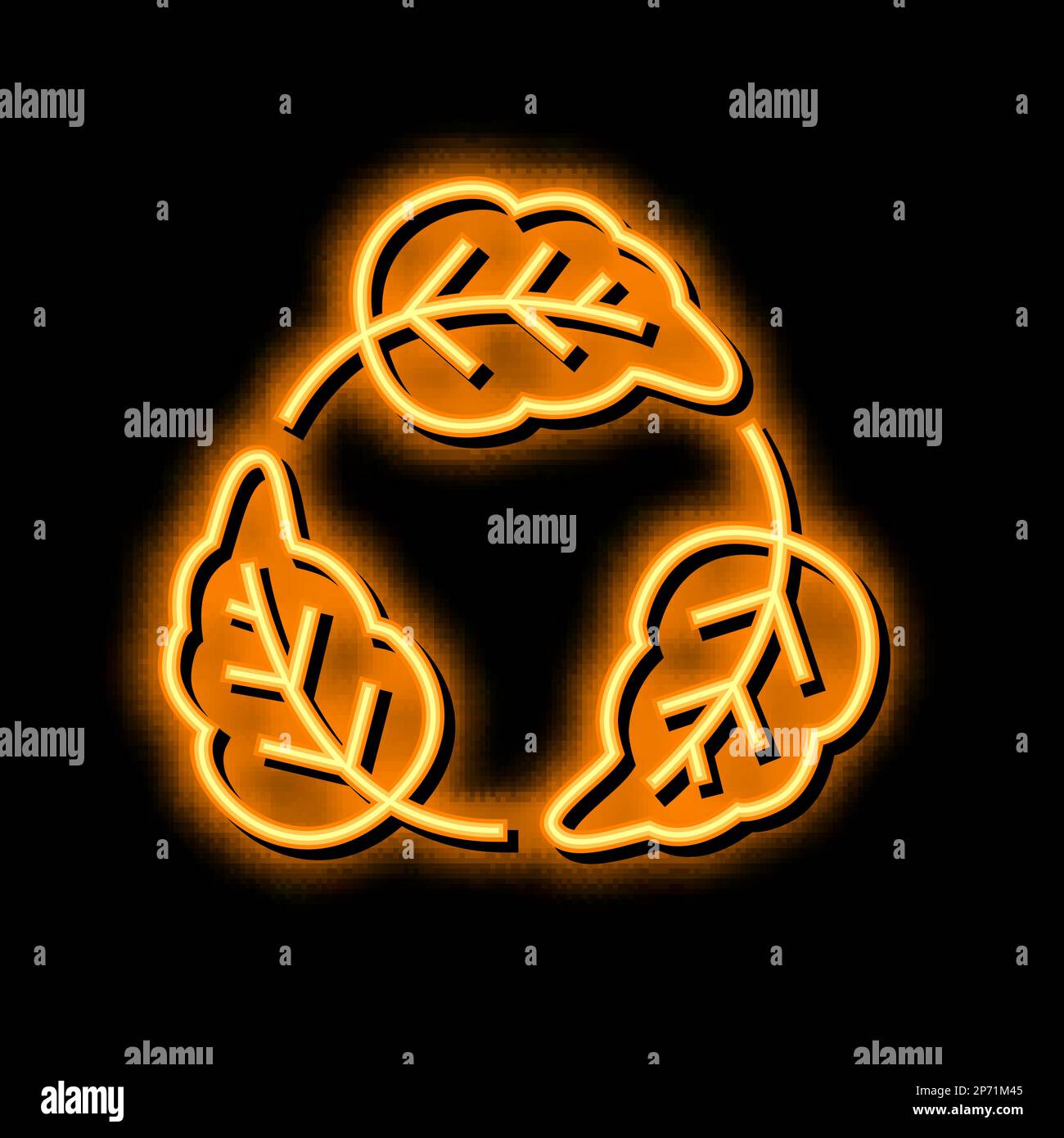 eco recycle leaf neon glow icon illustration Stock Vector Image & Art ...