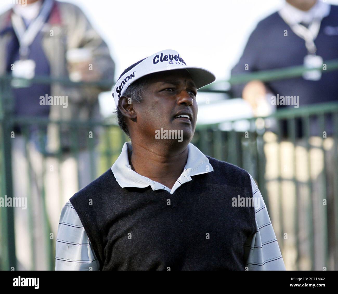 Lemont, IL - September 17, 2011: Vijay Singh tees off on hole #10 at ...