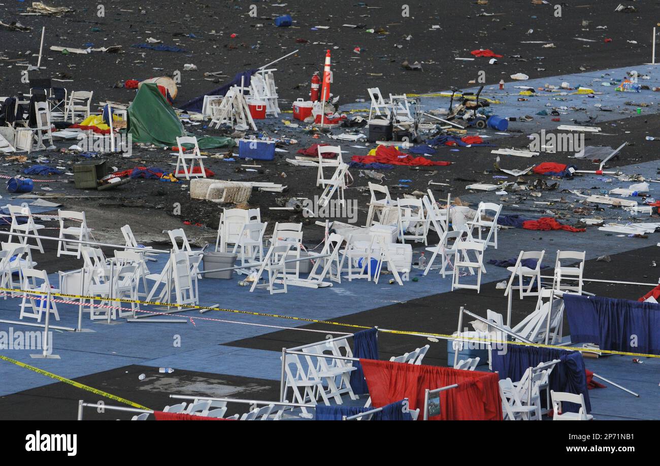 Debris is shown at the Reno Air Races in Reno, Nev., Saturday, Sept. 17 ...