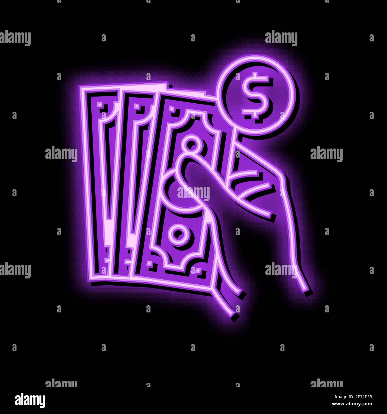 Glowing dollar bill illustration hi-res stock photography and images ...