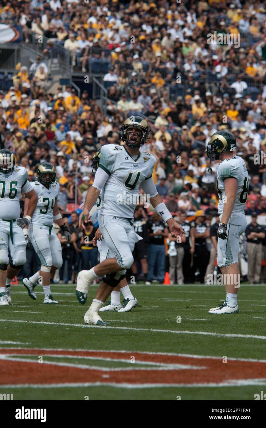 Colorado State Quarterback Pete Thomas celebrates his first quarter ...