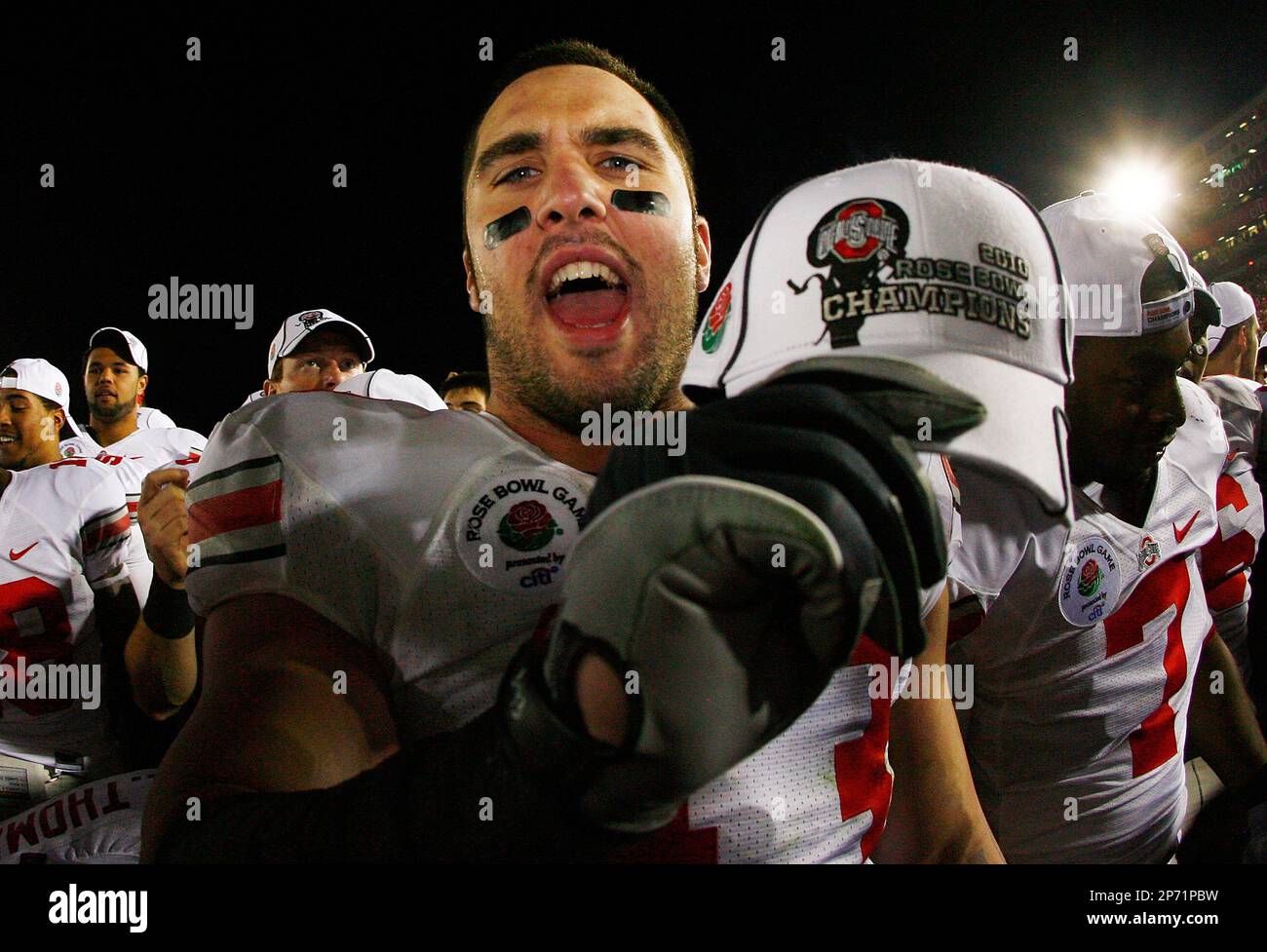 Ohio State quarterback Ken Guiton celebrates at the Rose Bowl in ...