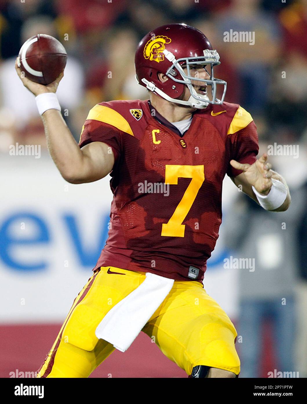 USC Trojans quarterback Matt Barkley (7) during the NCAA Football game ...