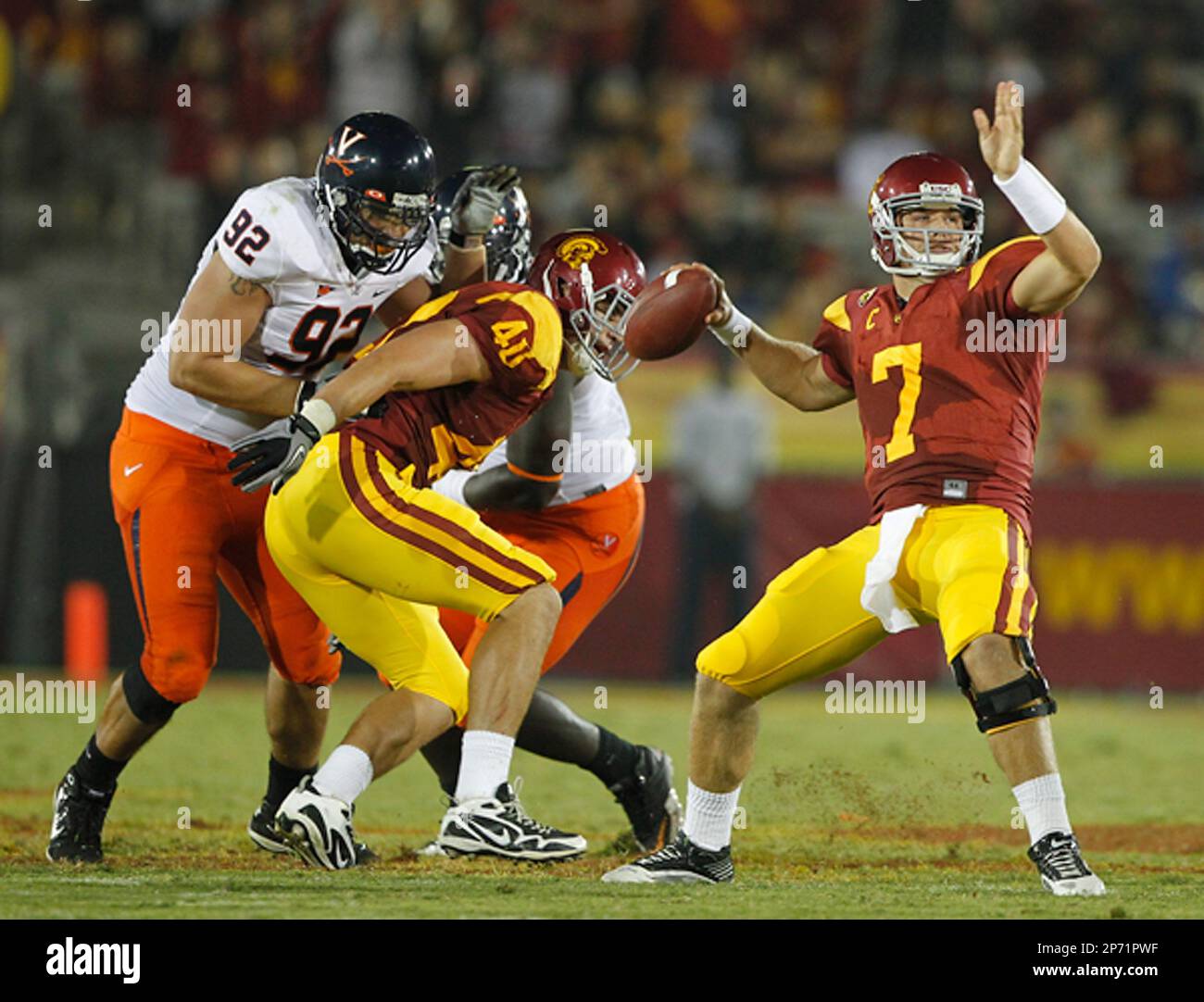 USC Trojans quarterback Matt Barkley (7) during the NCAA Football game ...