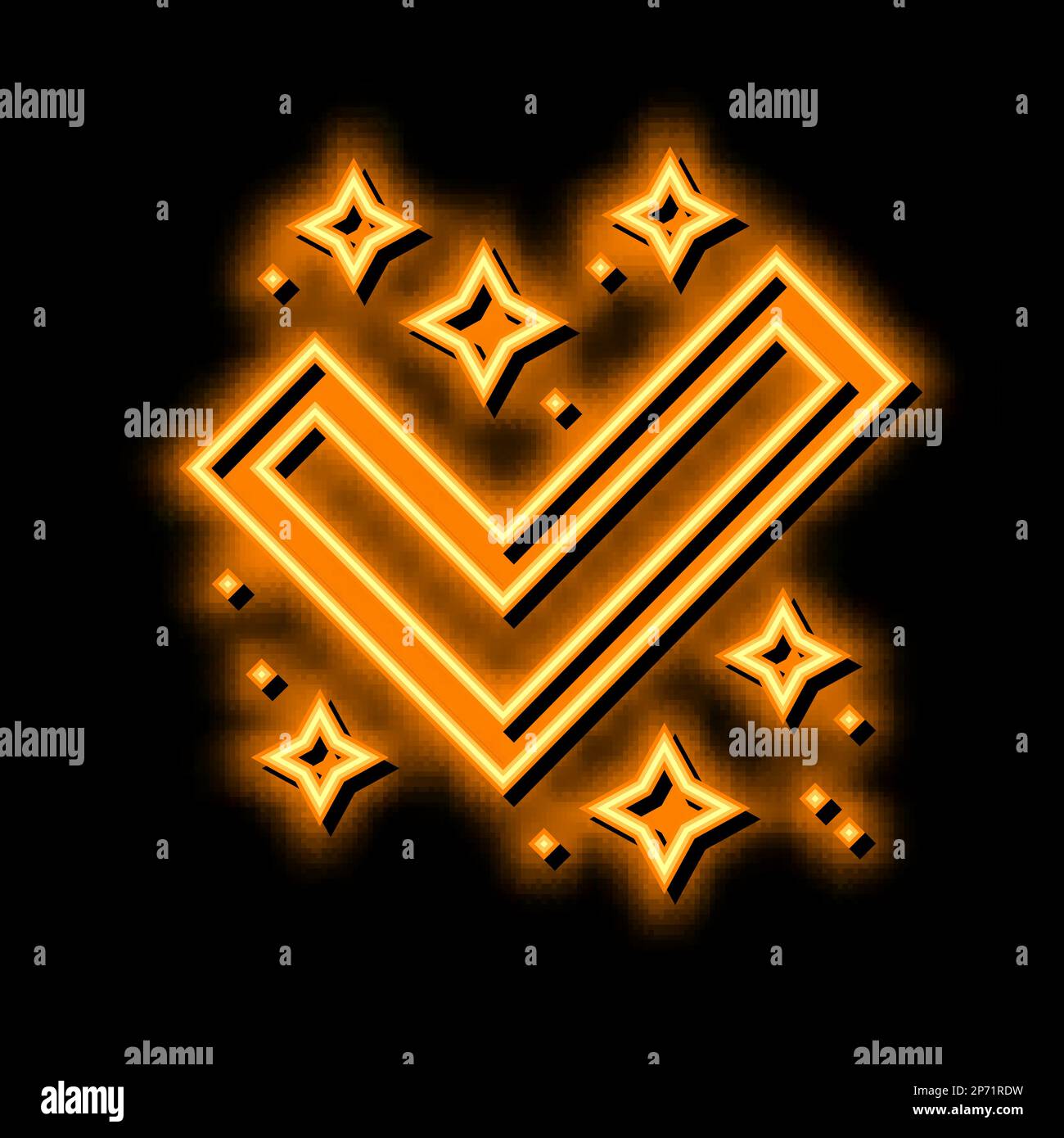 tick quality approving neon glow icon illustration Stock Vector Image ...