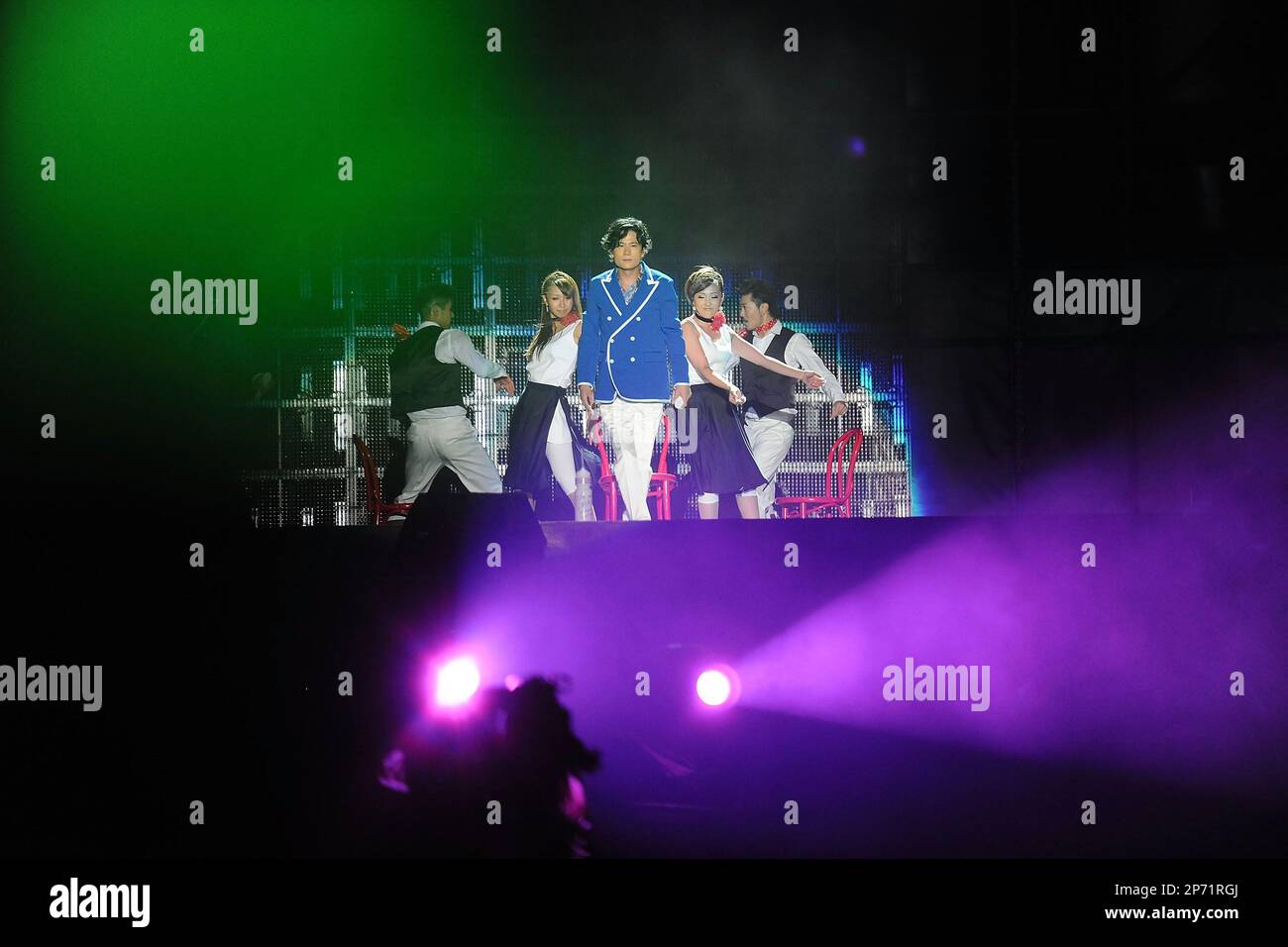 Japanese pop band SMAP members Kimura Takuya, Nakai Masahiro, Goro ...