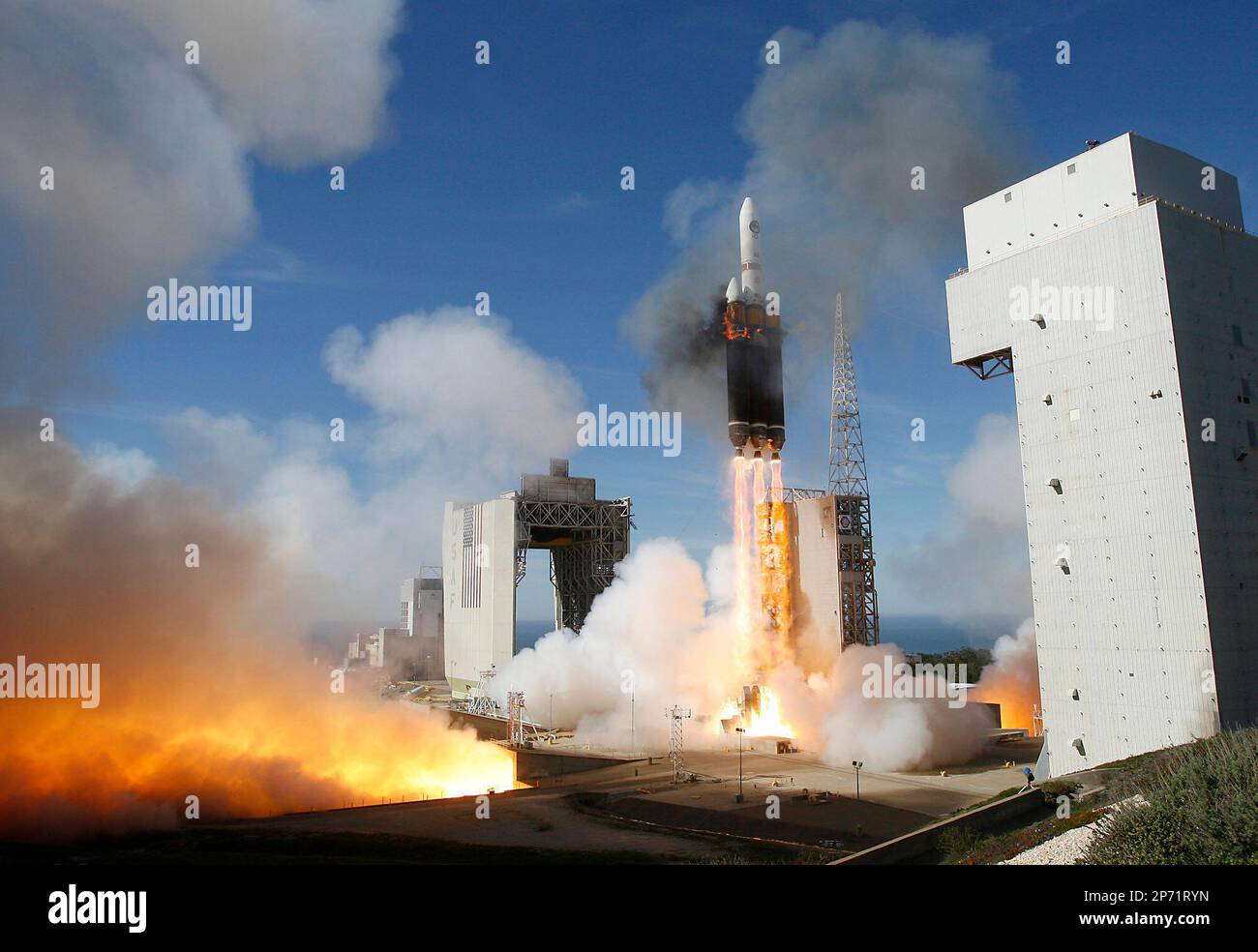 FILE - In this Jan. 20, 2011 file photo, a Boeing Delta 4 Heavy rocket ...