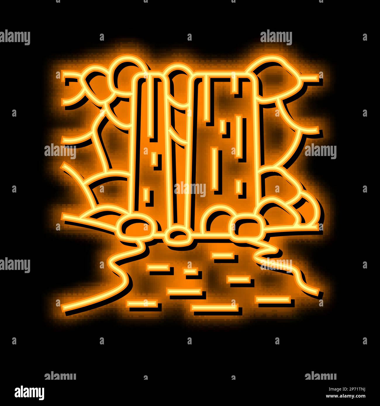 waterfall nature neon glow icon illustration Stock Vector Image & Art ...