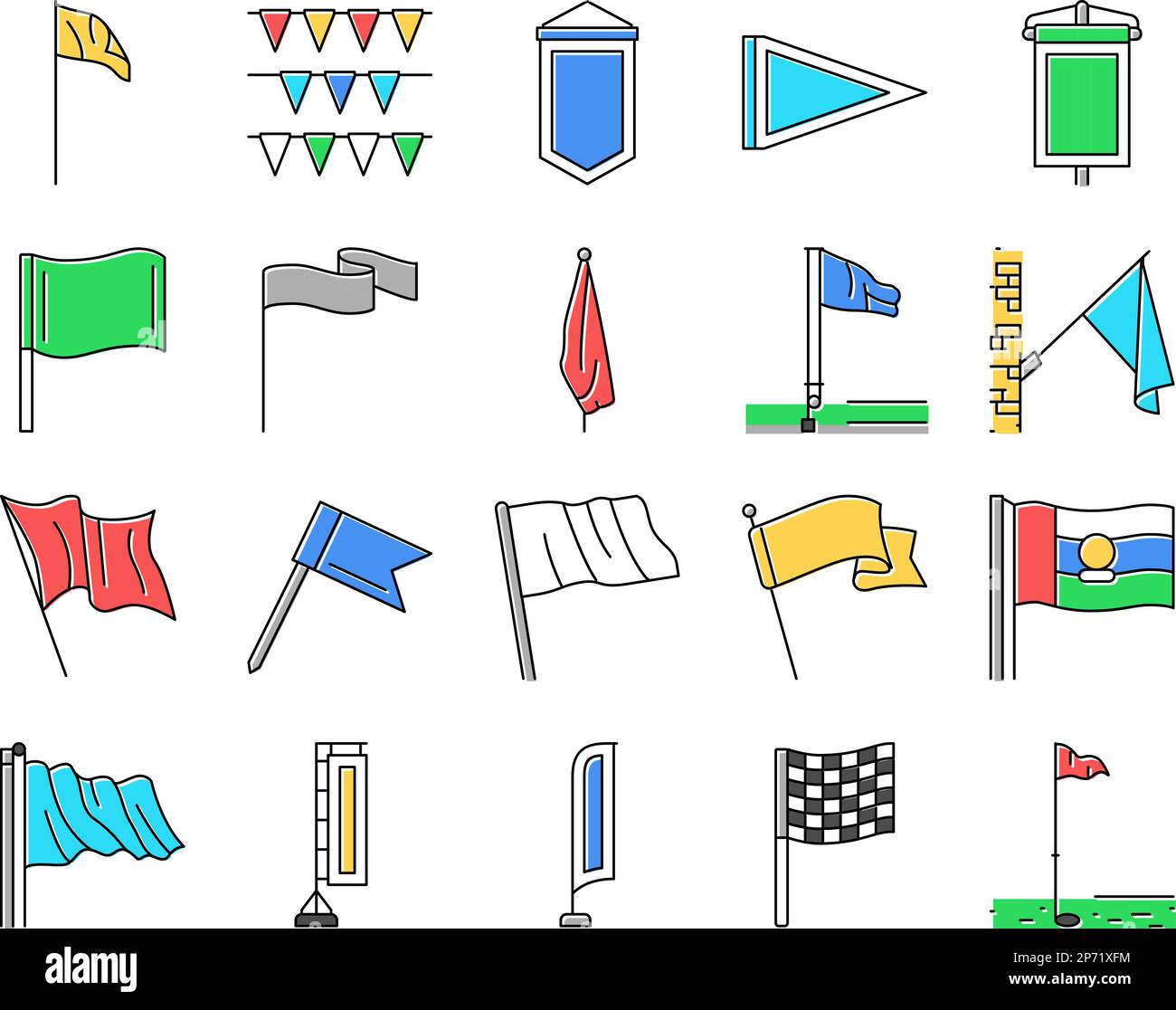 flag start web pennant map icons set vector Stock Vector Image & Art - Alamy