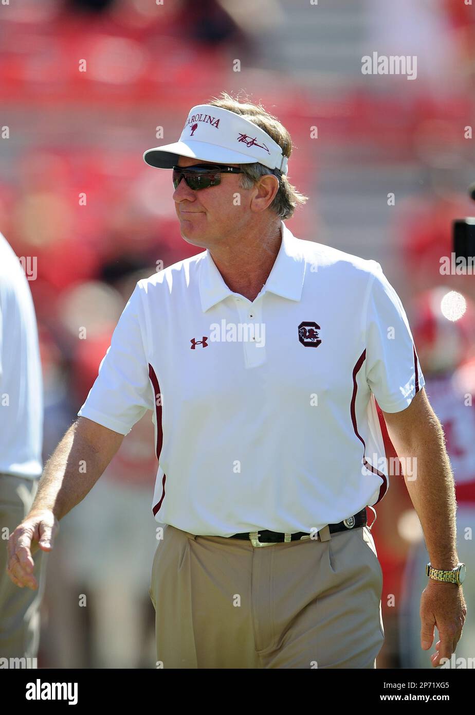 South Carolina Gamecocks head coach Steve Spurrier looks on prior to an ...
