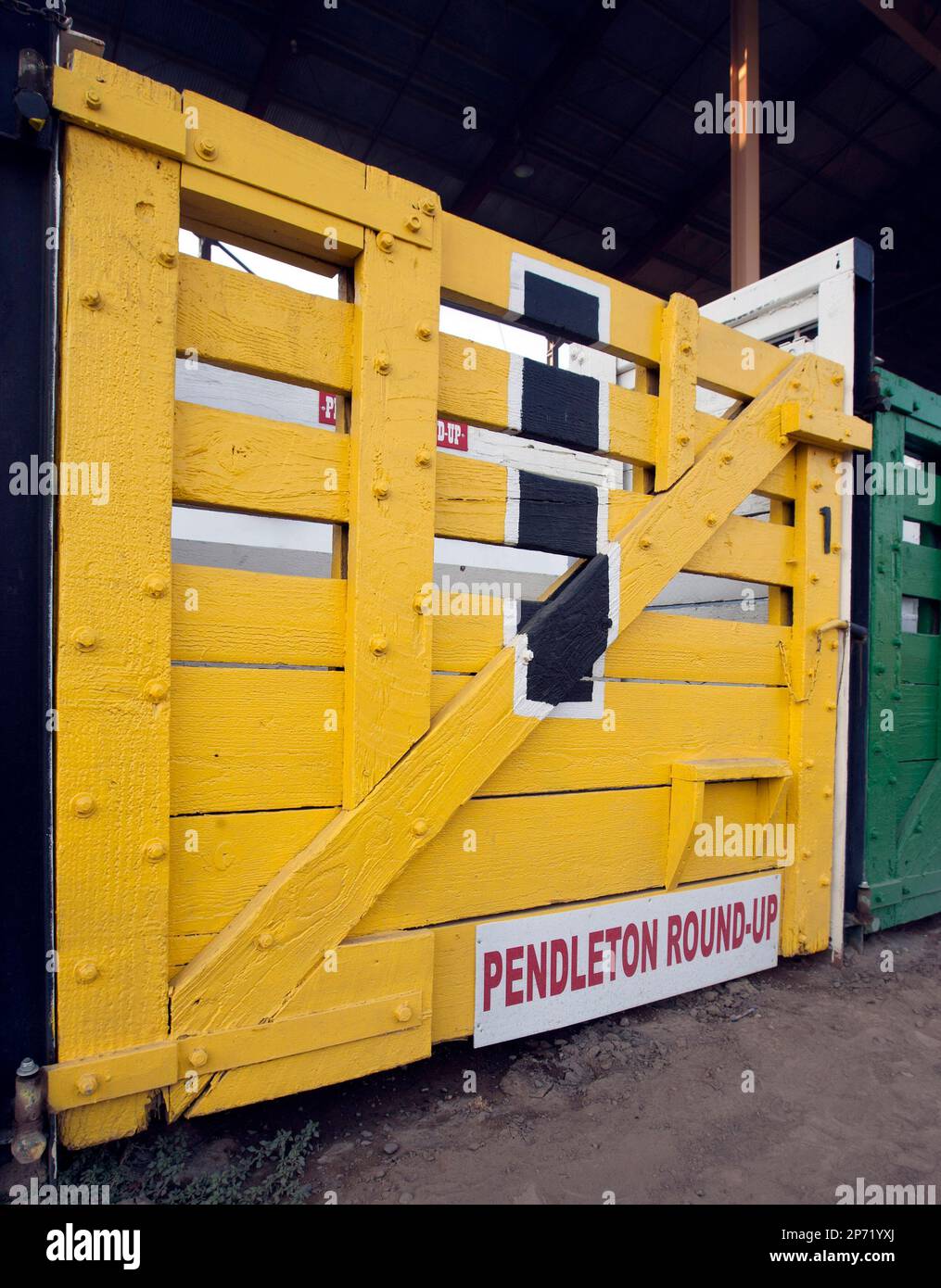 September 12, 2011: A closeup of the original rodeo wooden chutes and ...