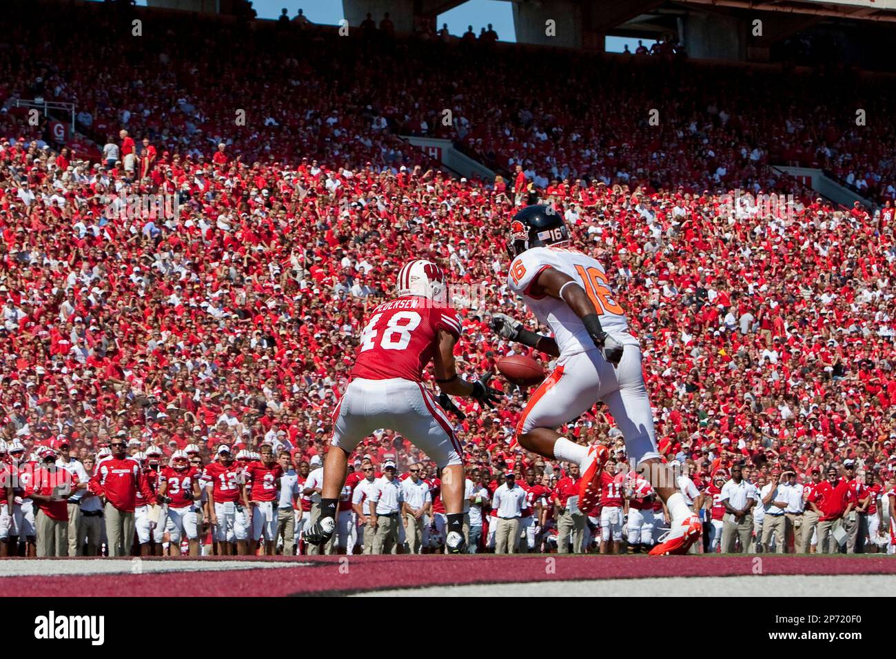 September 10, 2011- Madison, WI. Camp Randall..Wisconsin Badgers Jacob ...