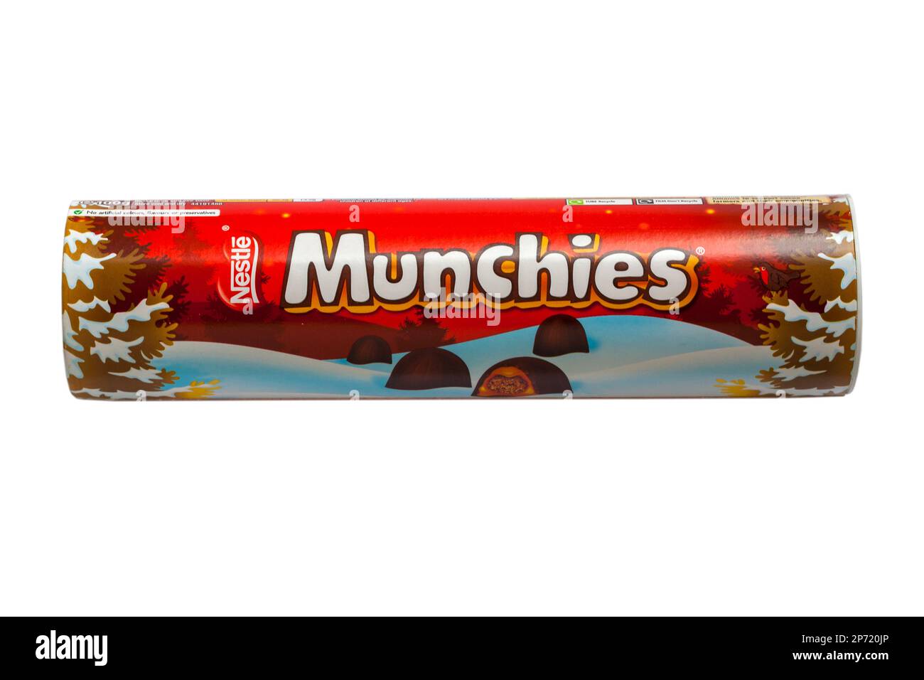 Tub tube of Nestle Munchies chocolates isolated on white background ...
