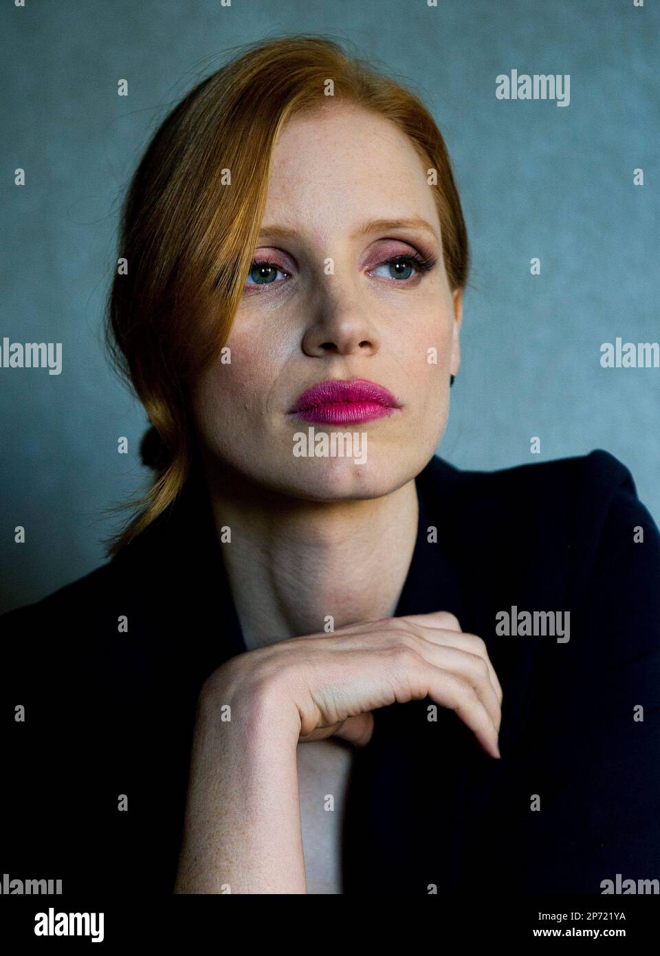 Actress Jessica Chastain poses for a photograph for her new movie "Take ...