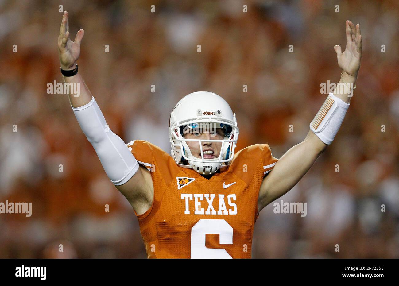 University of Texas Longhorns quarterback Case McCoy (6) celebrates ...