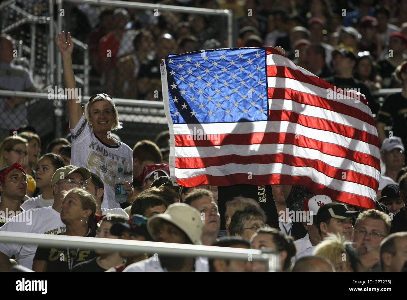 UCF football fans cheer in remembrance of 9/11, during an NCAA football ...
