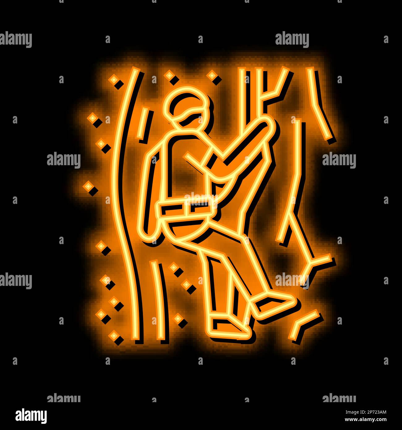 canyoning extreme sport neon glow icon illustration Stock Vector Image ...