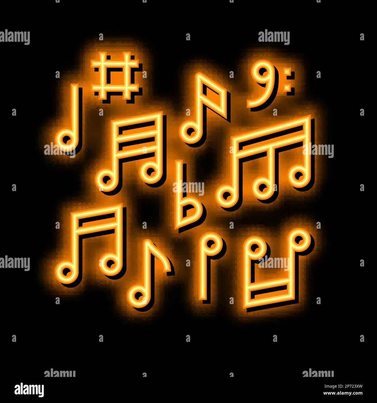 note music neon glow icon illustration Stock Vector Image & Art - Alamy