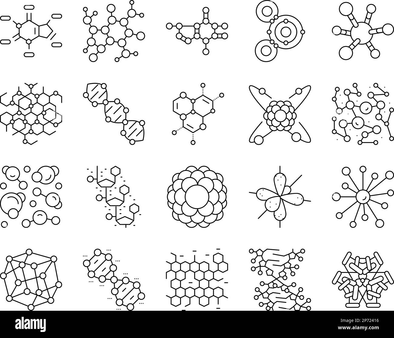 molecular science chemistry atom icons set vector Stock Vector Image ...
