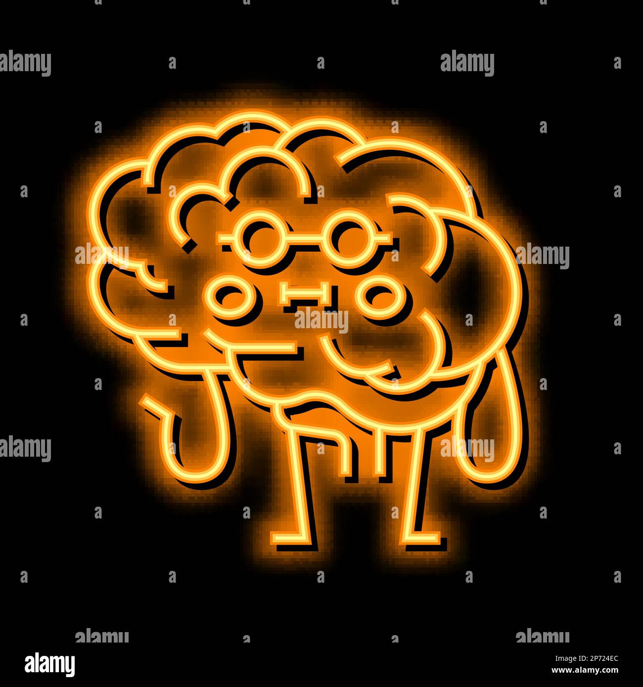 Brain Health Neon Glow Icon Illustration Stock Vector Image And Art Alamy