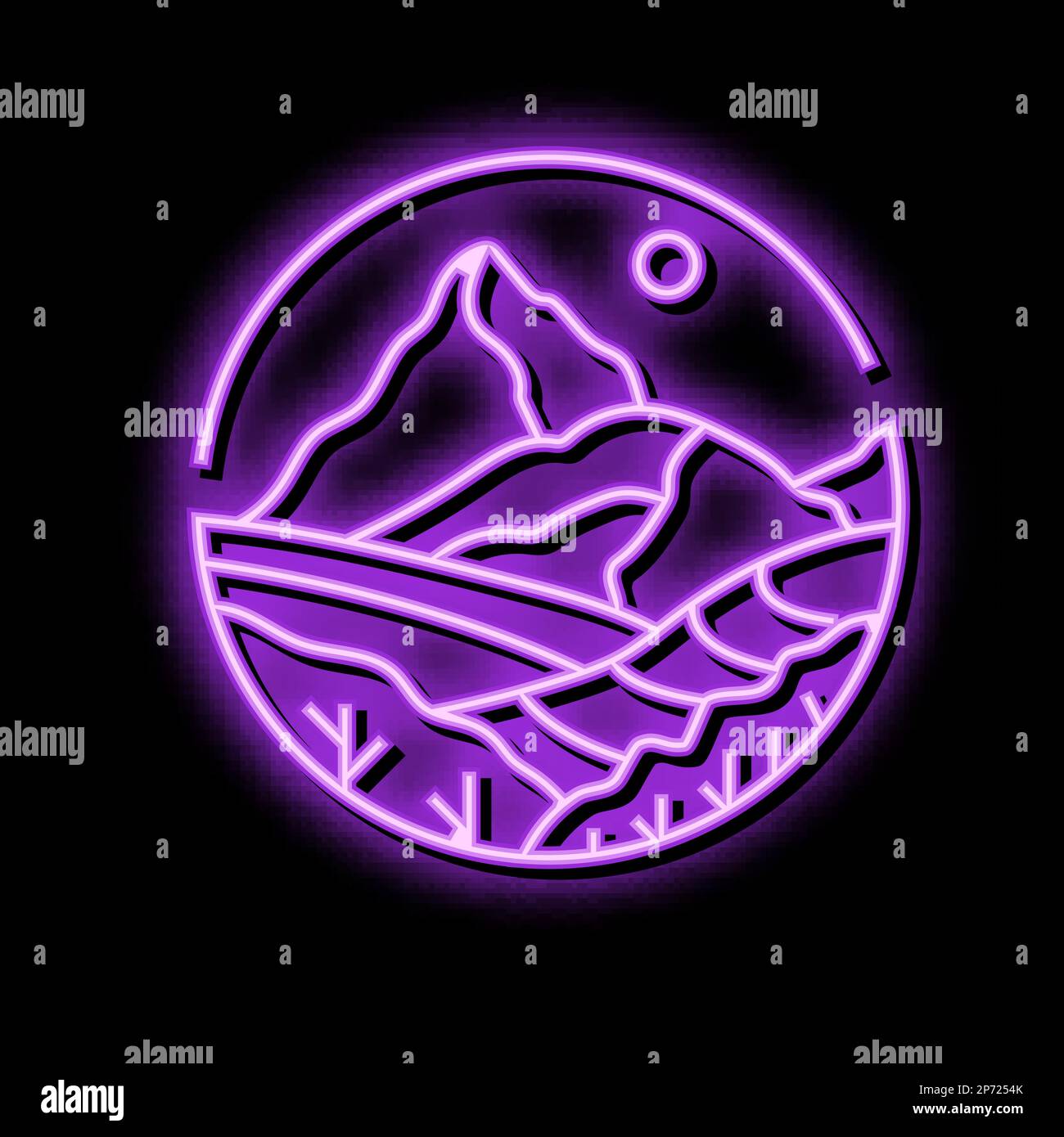 map mountain landscape neon glow icon illustration Stock Vector Image ...