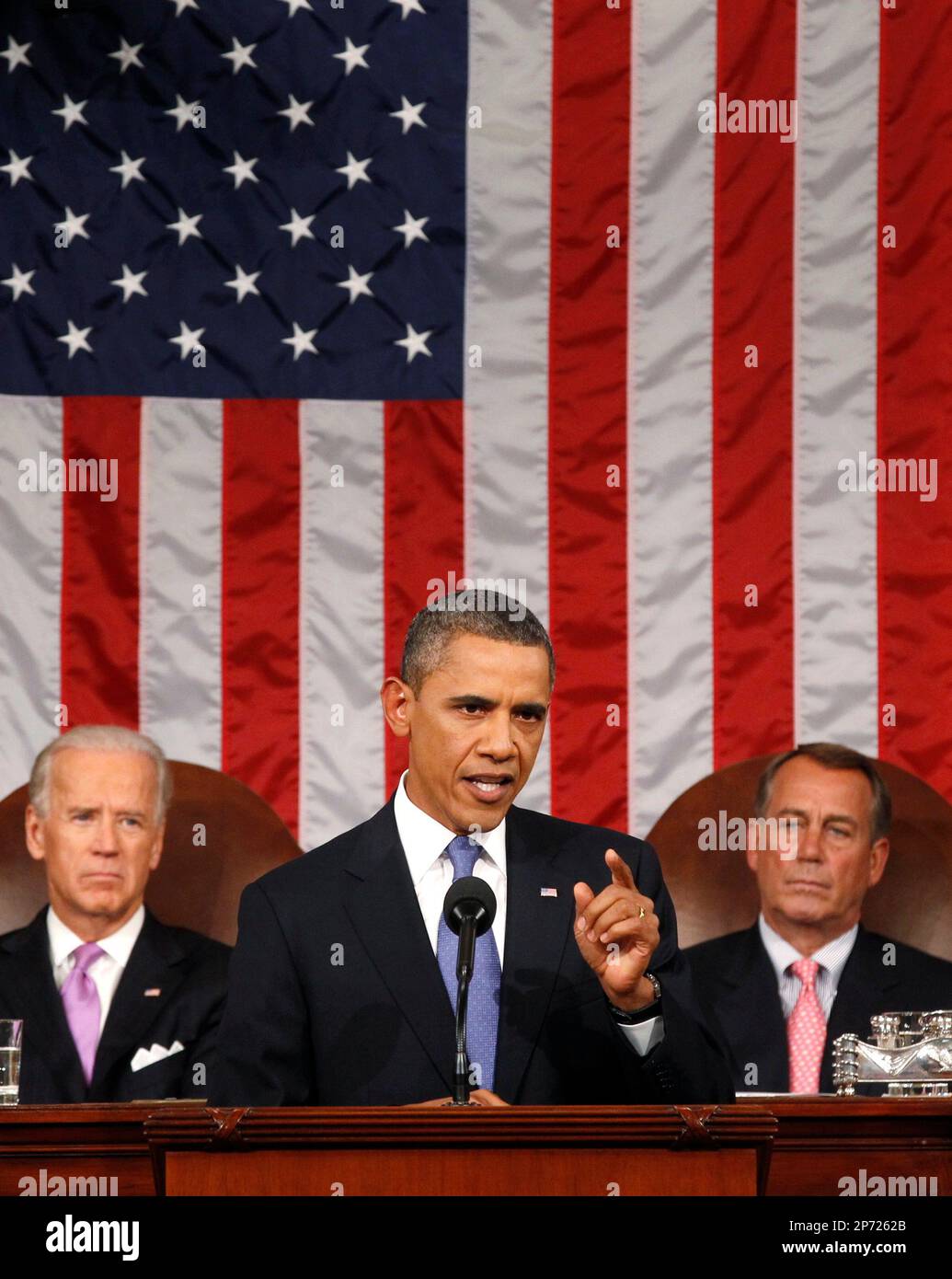 President Barack Obama delivers a speech to a joint session of Congress ...
