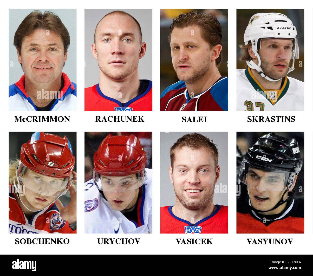 Recent file and handout photos showing members of the Lokomotiv ...
