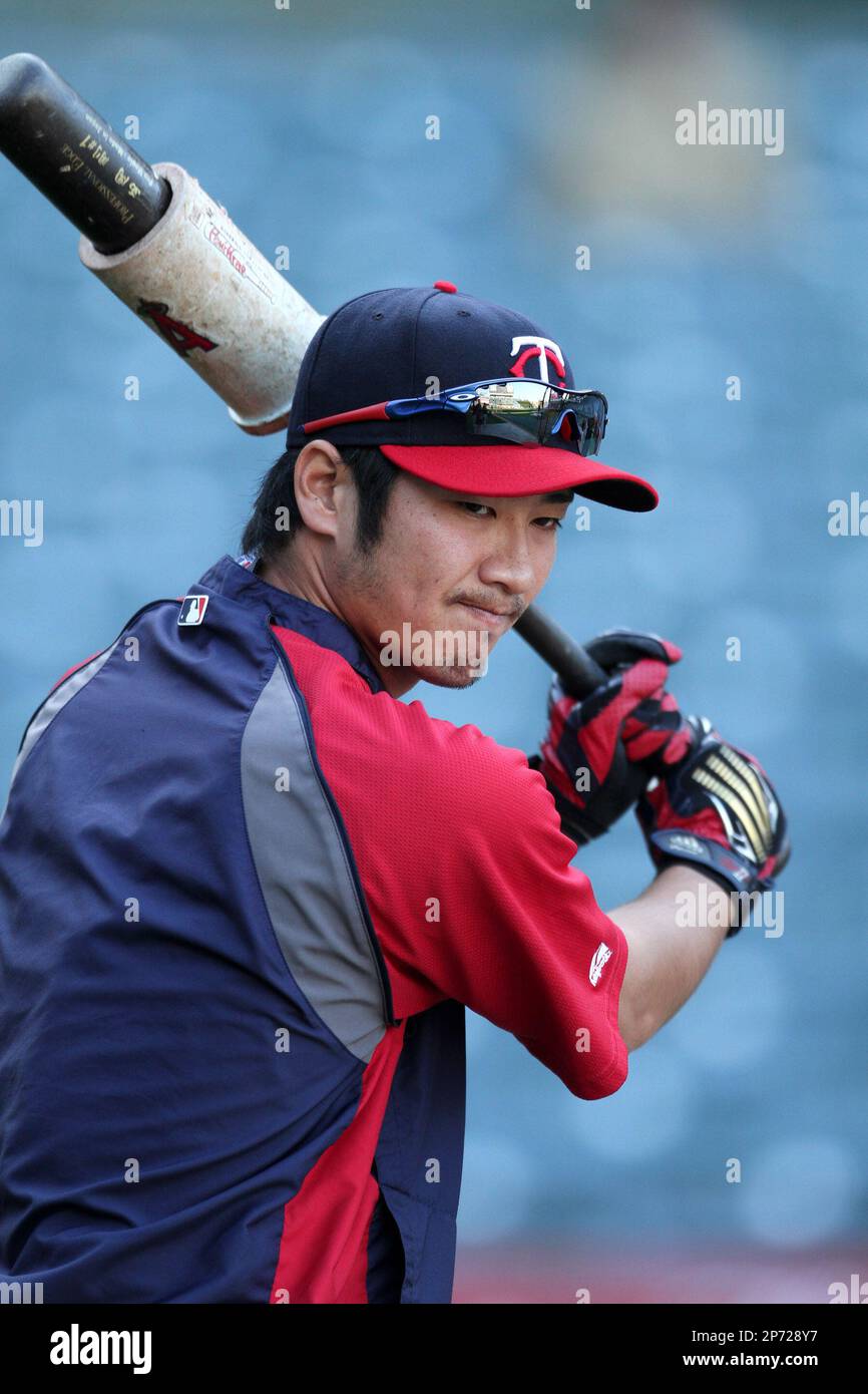 Minnesota Twins shortstop Tsuyoshi Nishioka #1 before a game against ...