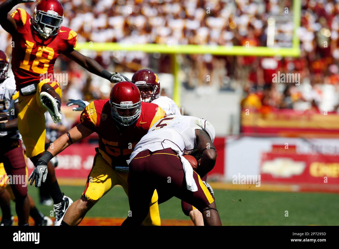 September 03, 2011: Chris Galippo #54 of the USC Trojans celebrates ...
