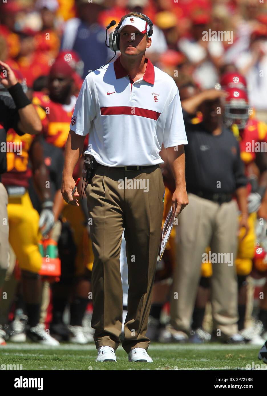Southern California head coach Lane Kiffin during the NCAA college ...