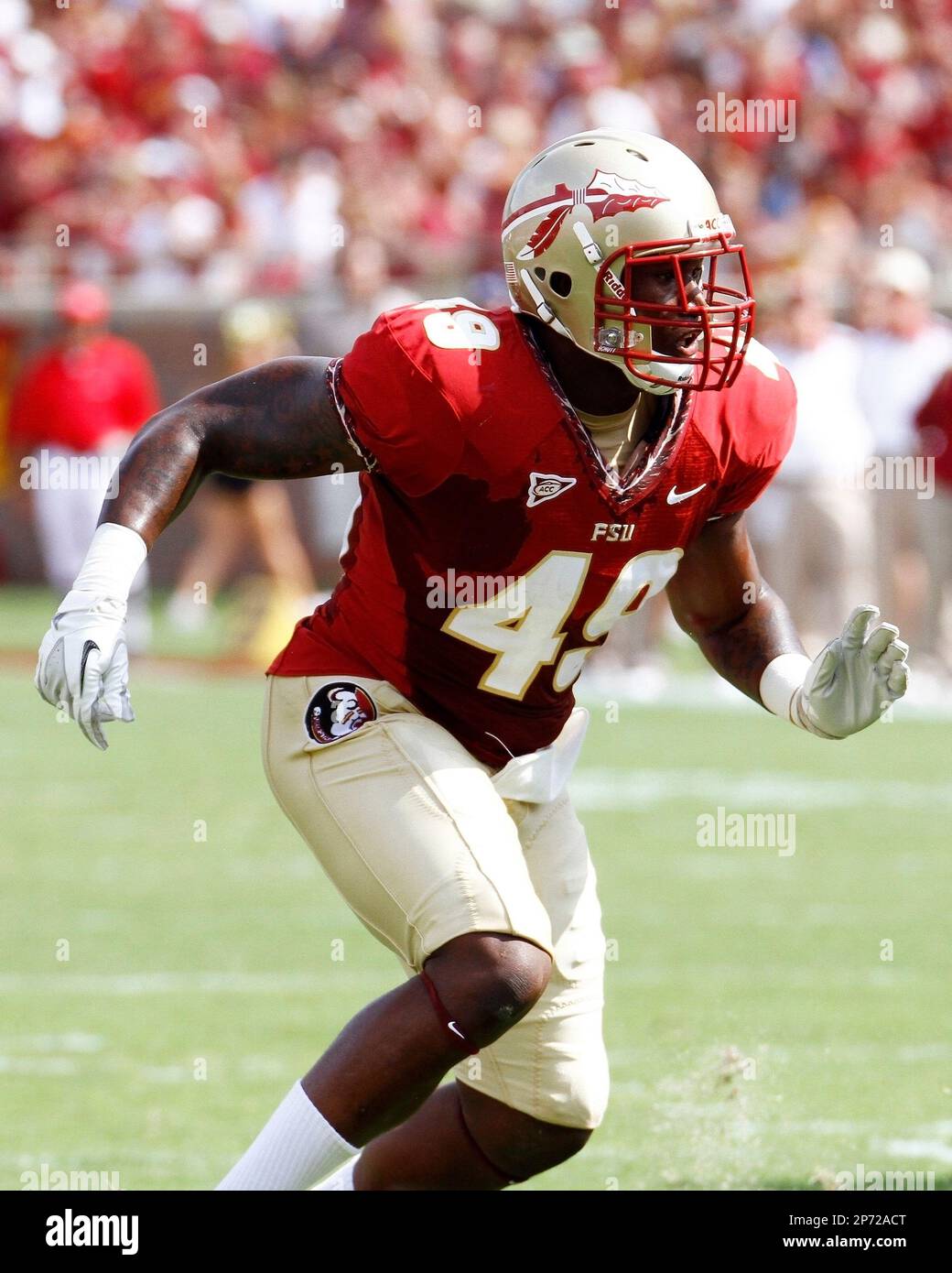 Florida State Defensive End Brandon Jenkins (49) during the game ...
