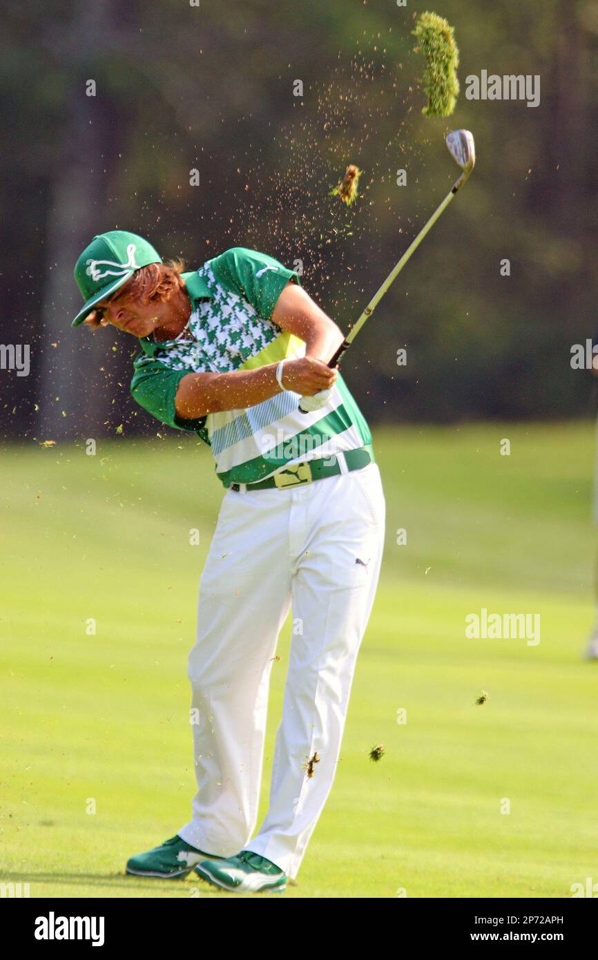 September 4, 2011: Rickie Fowler catches grass on the tenth fairway ...