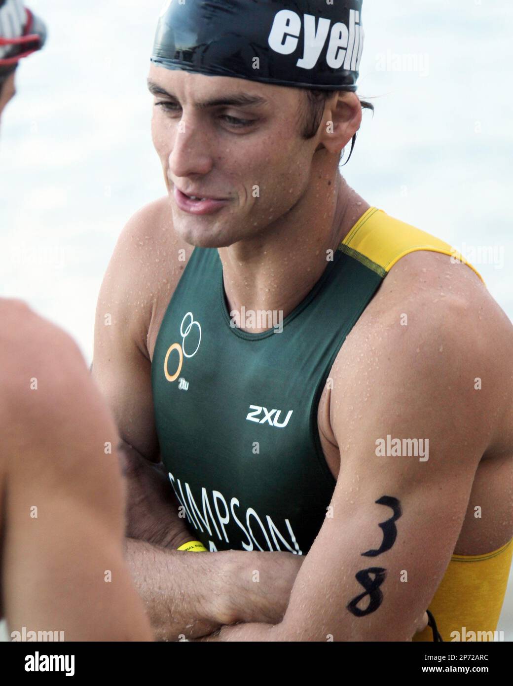 Kane Simpson, of Australia, waits for the start of the 2011 Mooloolaba ...