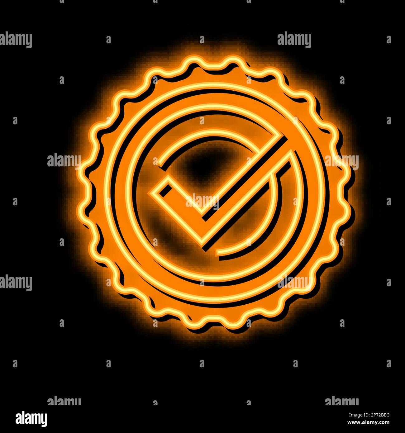 checkmark quality neon glow icon illustration Stock Vector Image & Art ...