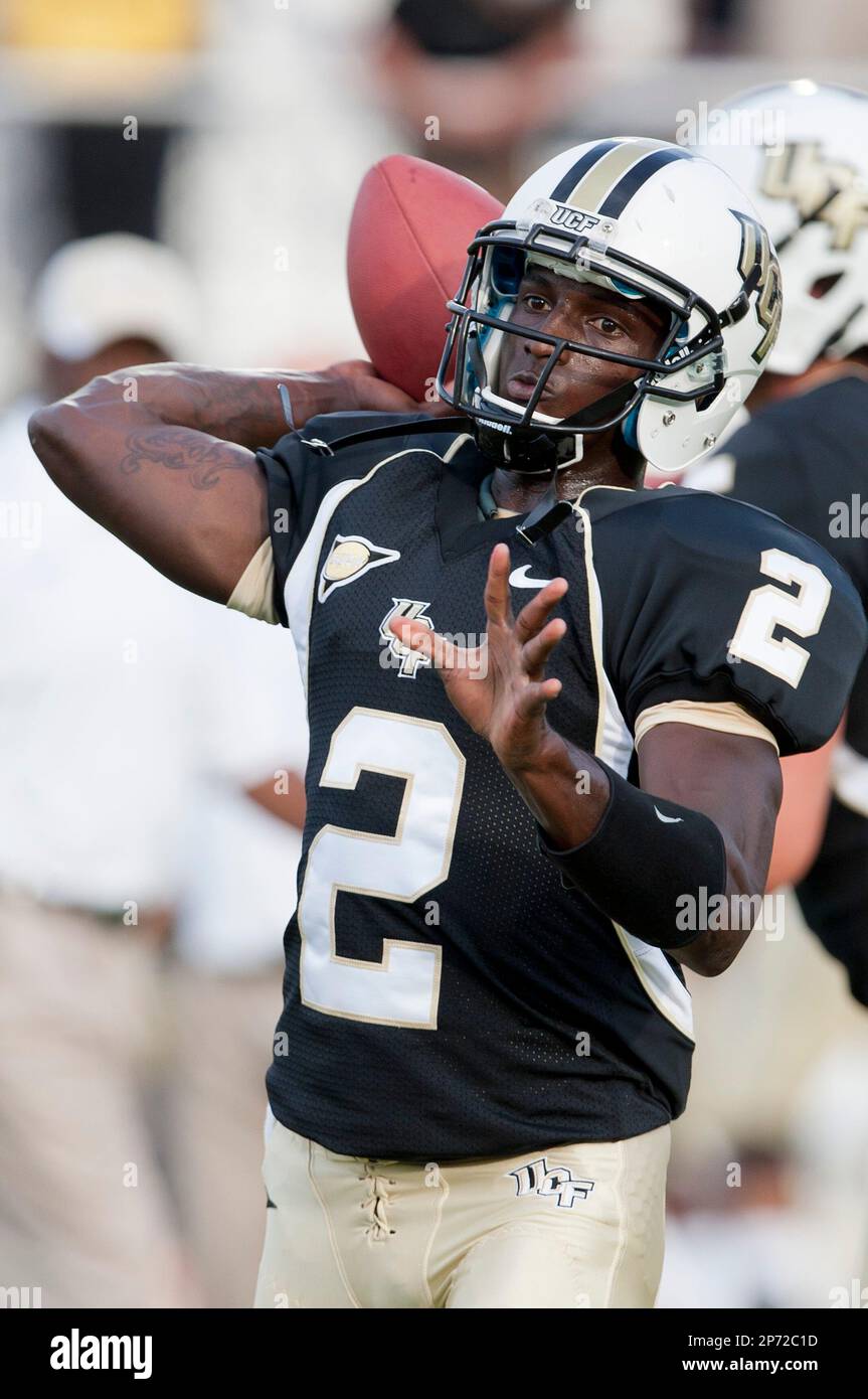 September 3, 2011: Central Florida quarterback Jeff Godfrey (2) warms up prior to first half ...