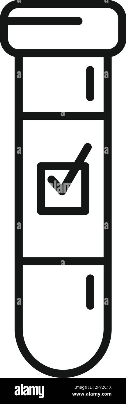 Flu test tube icon outline vector. Corona lab. Patient nasal Stock ...