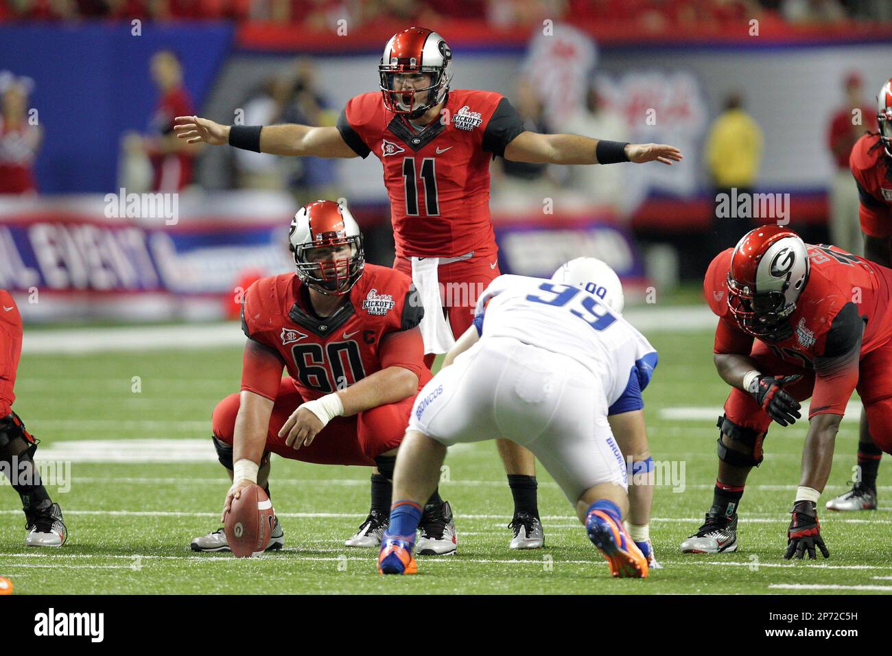 September 3, 2011: Georgia's Aaron Murray directs the offense as center ...