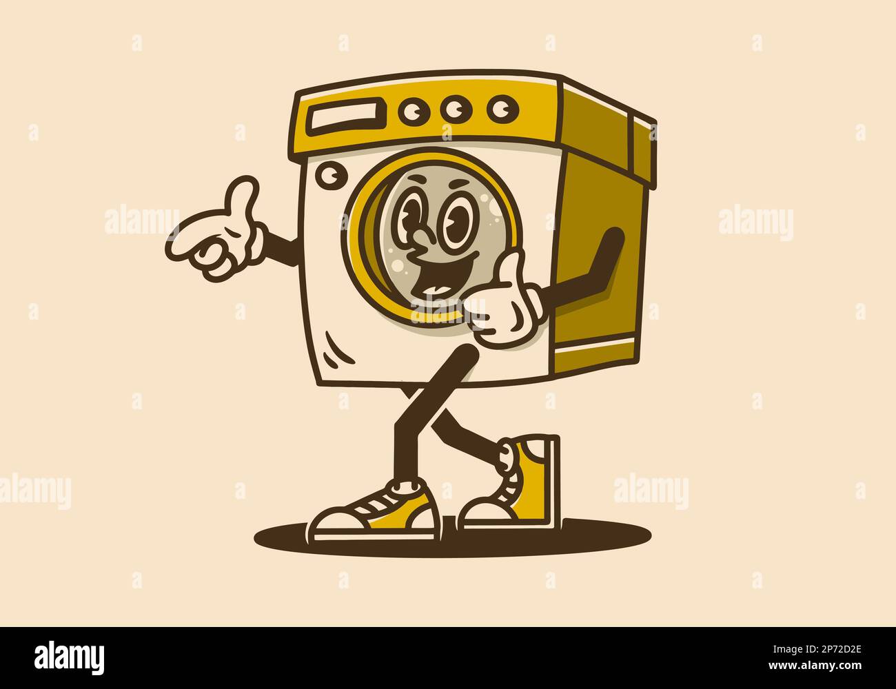 Mascot character design of a walking washing machine Stock Vector Image ...