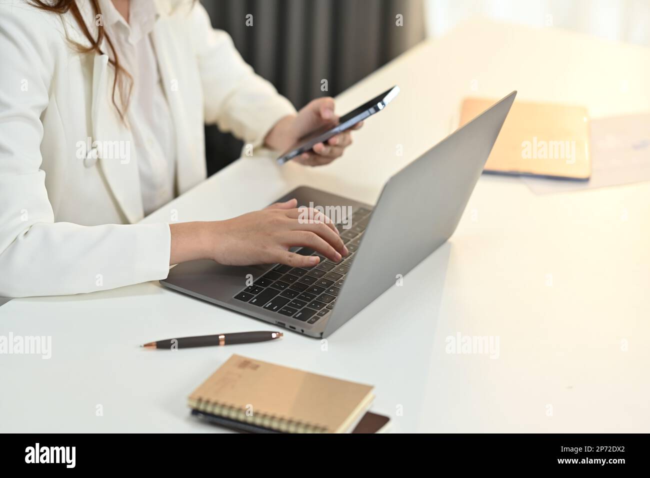 Young woman financial advisor communicating with client via laptop ...