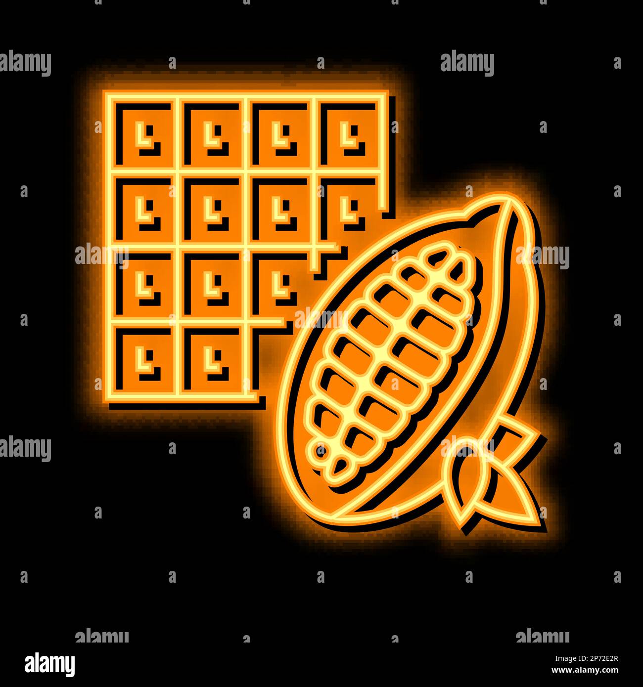 cocoa chocolate neon glow icon illustration Stock Vector Image & Art ...