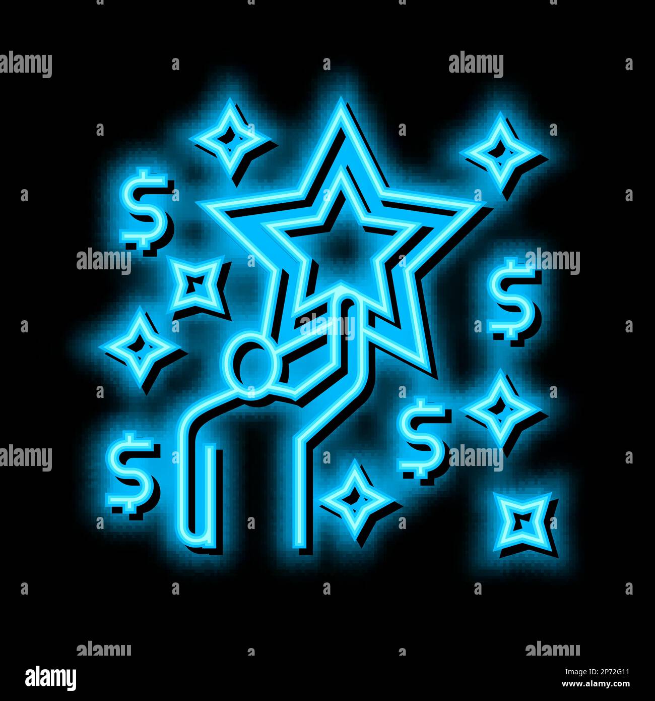 businessman motivation for goal achievement neon glow icon illustration ...