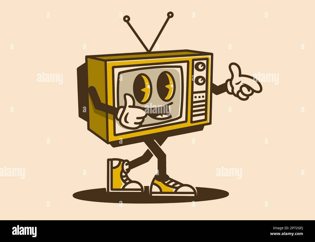 Mascot character design of an old television with happy face Stock ...