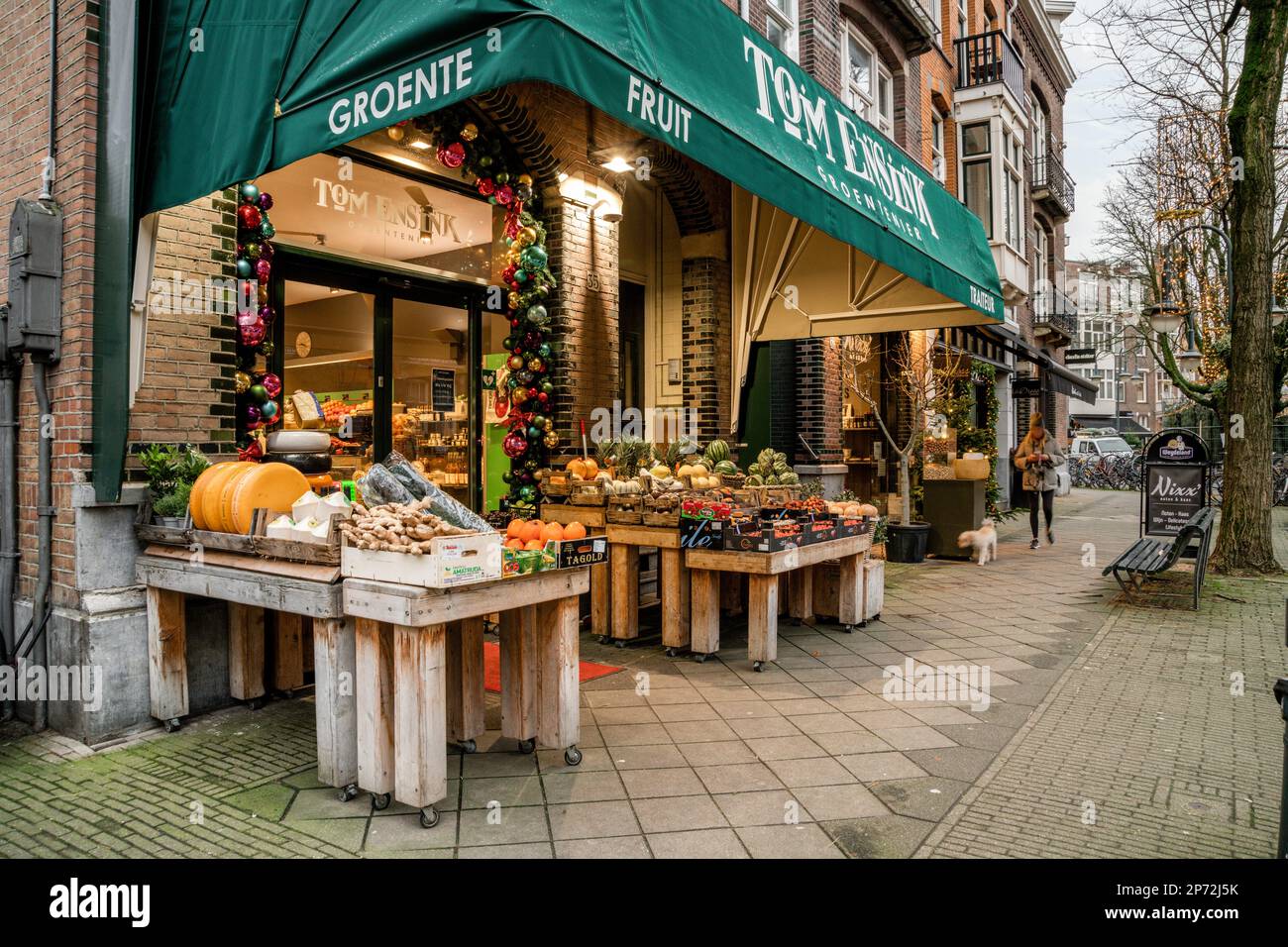 Amsterdam, Netherlands - 10 April, 2021: a fruit and vegetable stand on ...