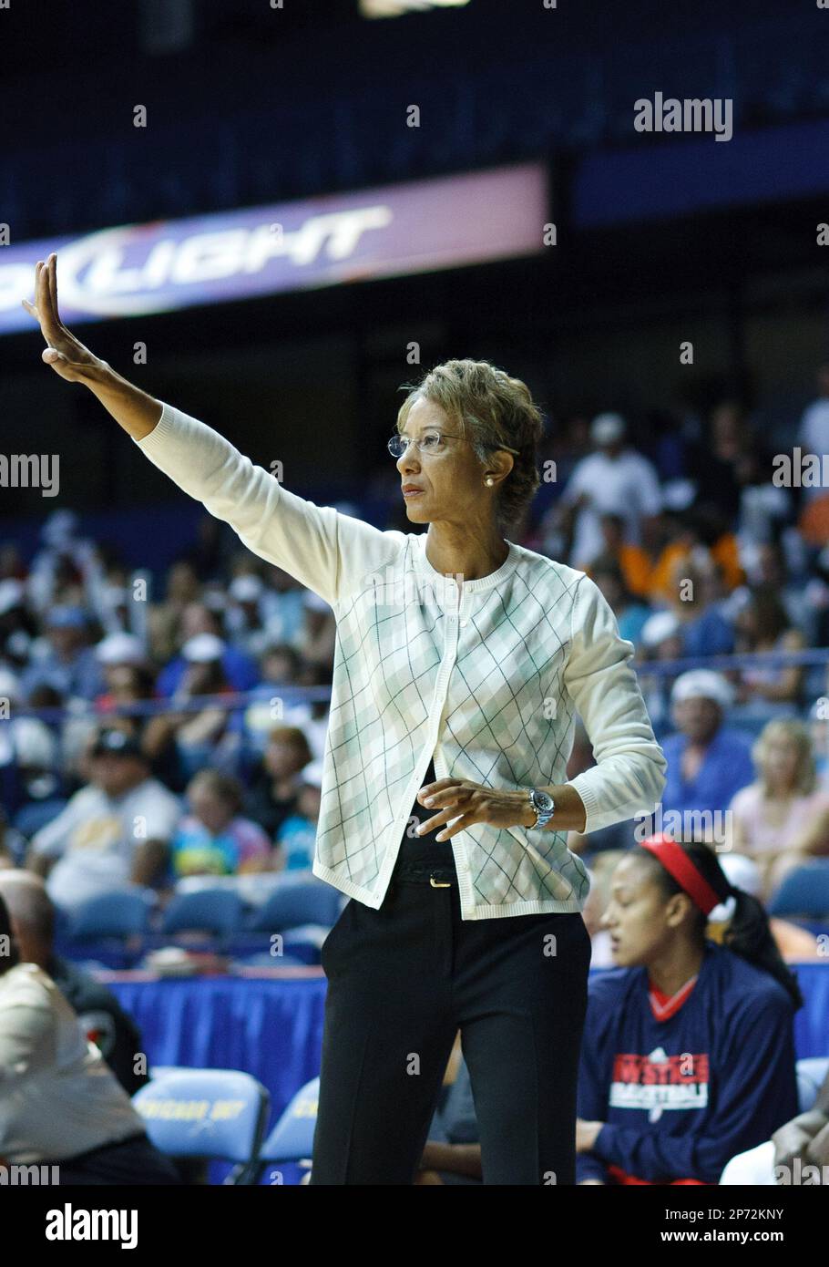 August 26 2011: Washington Mystics basketball coach Trudi Lacey gives ...
