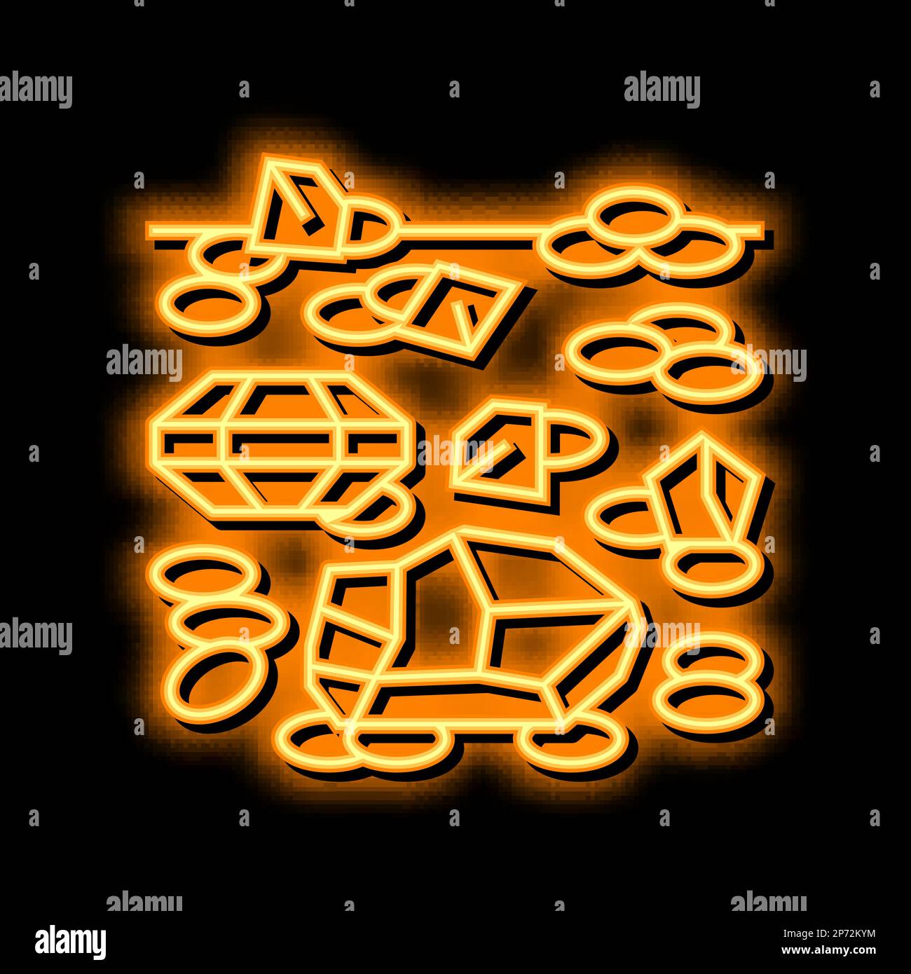 Gem Stone Neon Glow Icon Illustration Stock Vector Image And Art Alamy