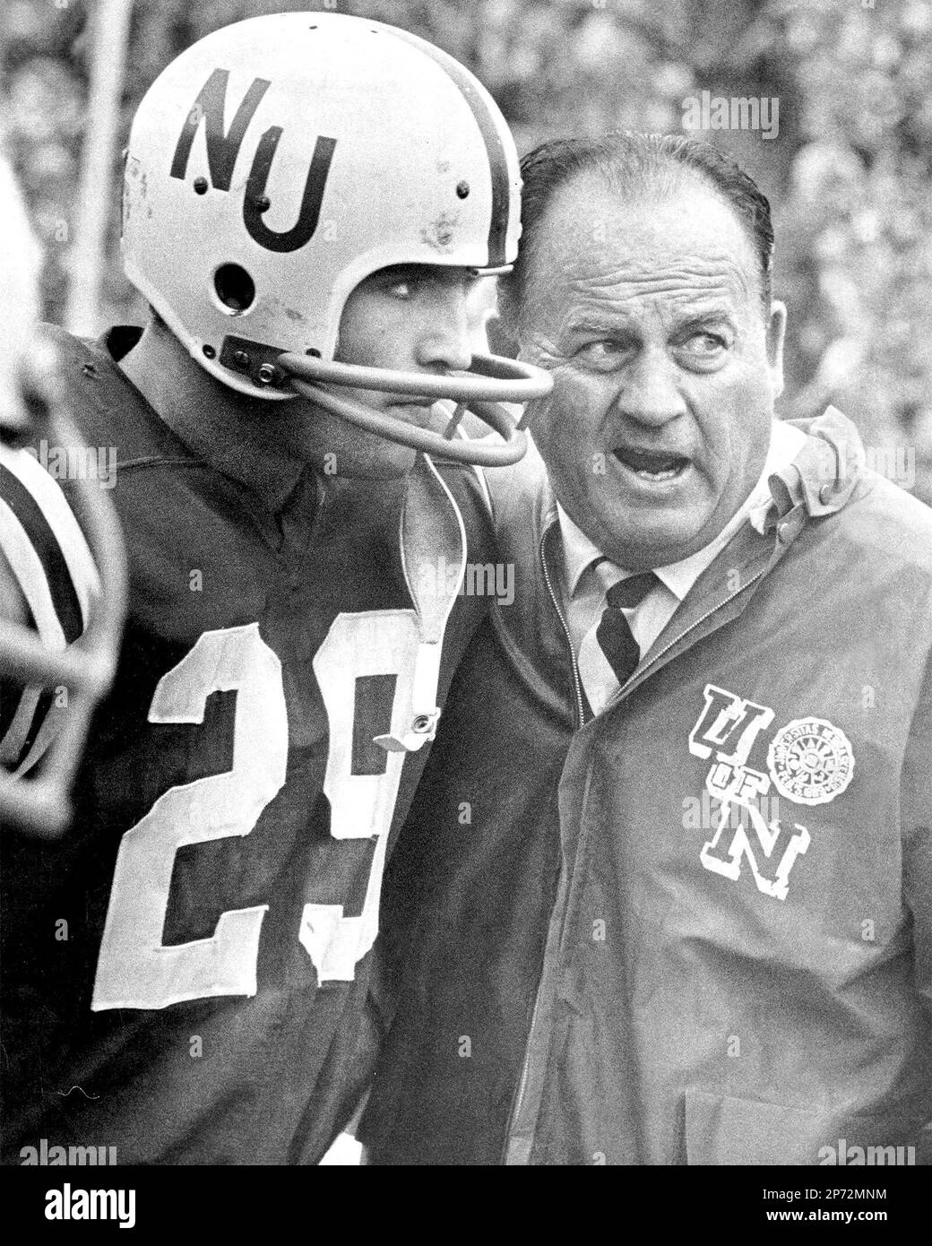 Bob Devaney is pictured here with Huskers Mick Ziegler in October of ...