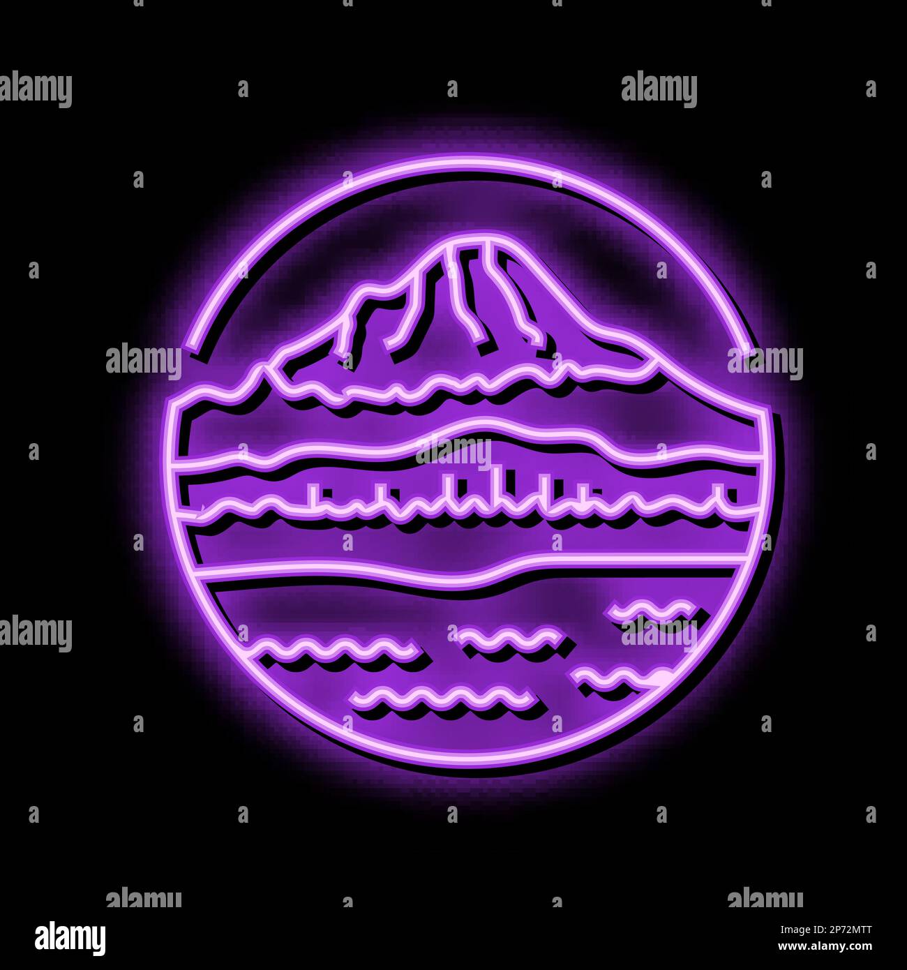 top mountain landscape neon glow icon illustration Stock Vector Image ...
