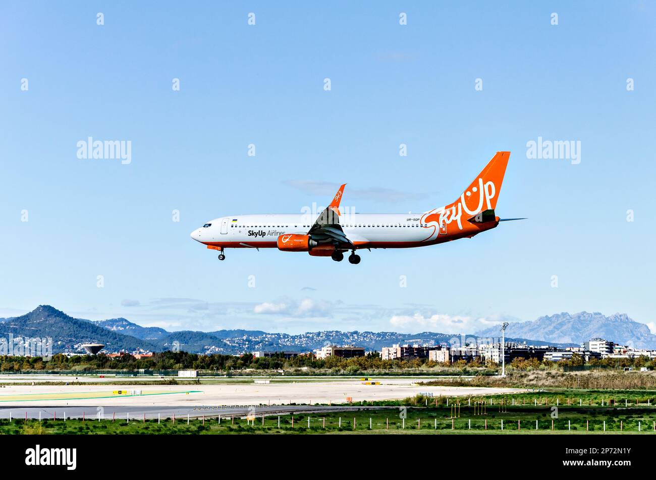 Barcelona, Spain November 1, 2021: Boeing 737 plane from the SkyUp ...