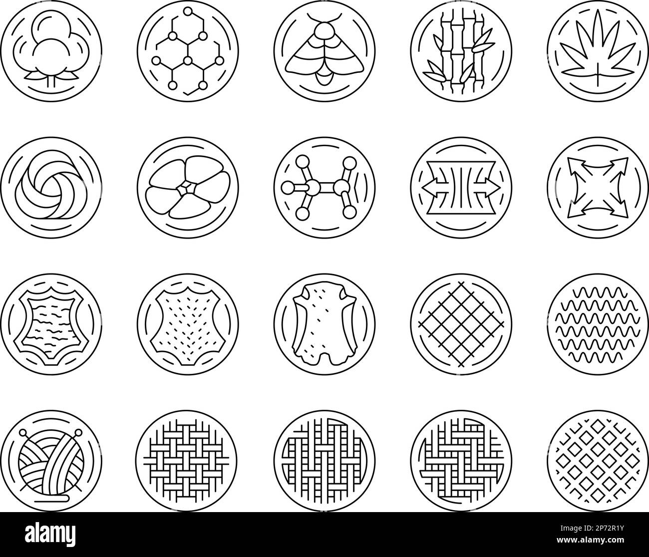 fabric cloth textile material icons set vector Stock Vector Image & Art ...