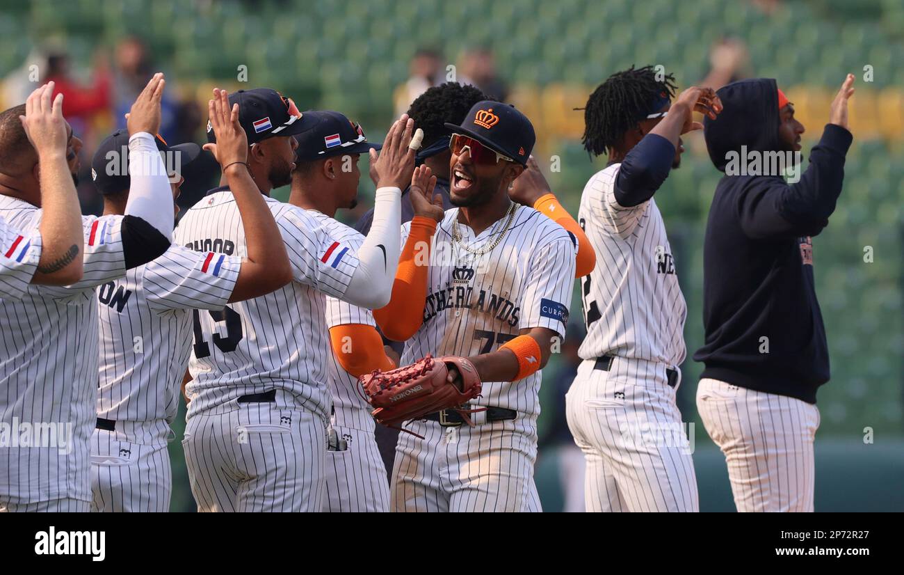 Netherlands' celebrate after winning the World Baseball Classic between ...